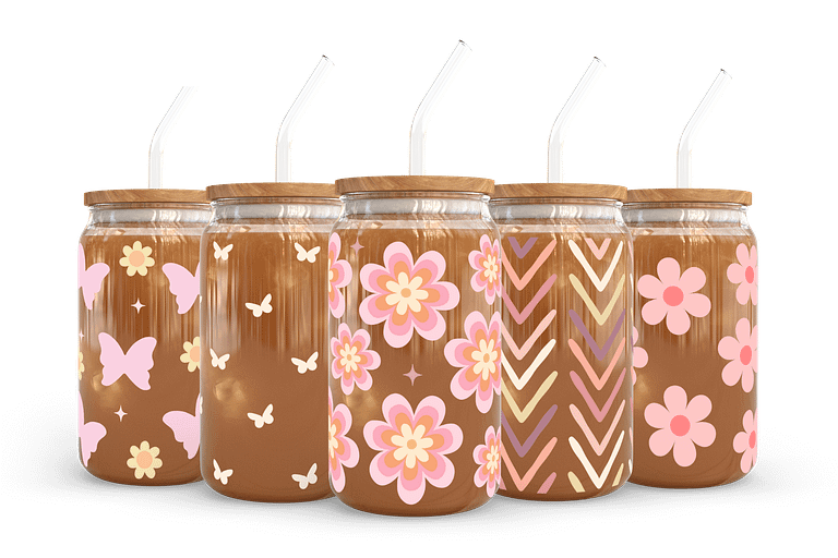 5 Free Glass Can Wrap SVG Files - Boba and Bear